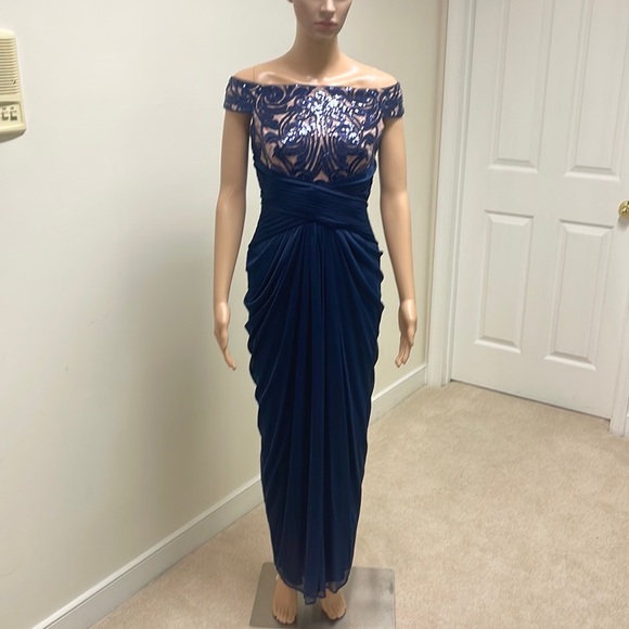 Dresses | Very Elegant Navy Blue Ruched Gown | Poshmark